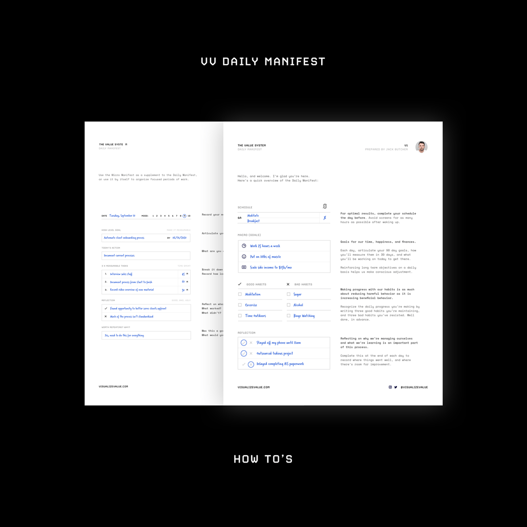Daily Manifest – Visualize Value